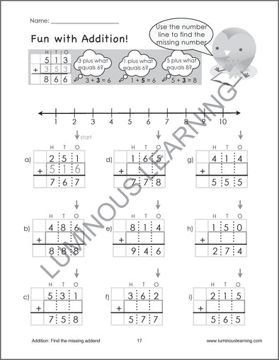 Grade 3 Addition and Subtraction Workbook