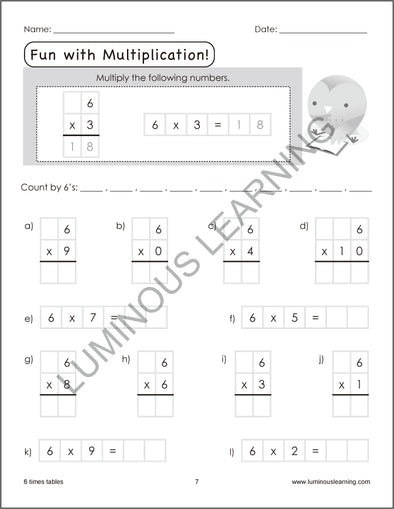 Grade 3 Multiplication and Division Workbook