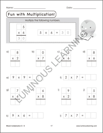 Grade 3 Multiplication and Division Workbook