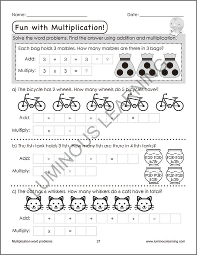 Grade 3 Multiplication and Division Workbook