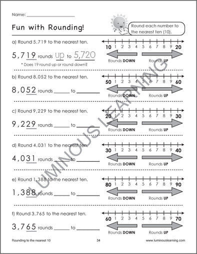 Number Sense & Place Value Worksheets - Special Ed - Grade 4